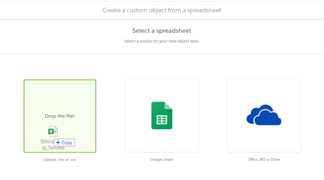 Custom File Object Creation (using Spreadsheet)
