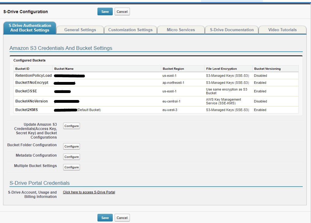 S-Drive Configuration Tab: Org-Wide Configuration