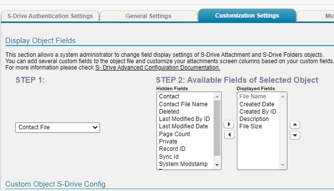 Custom Settings--S-Drive Config